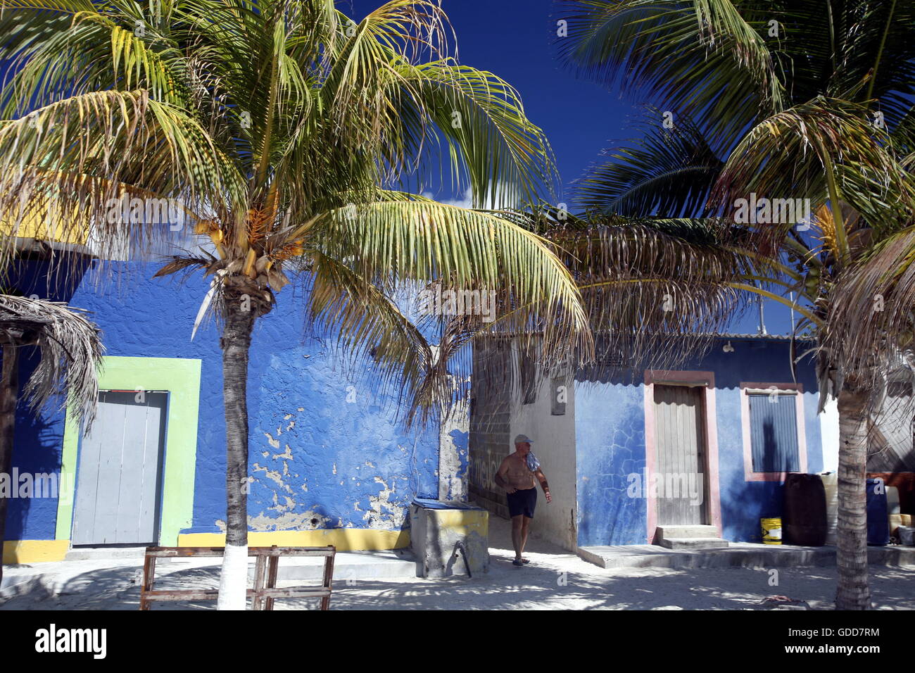 the village on the Gran Roque Island at the Los Roques Islands in the ...