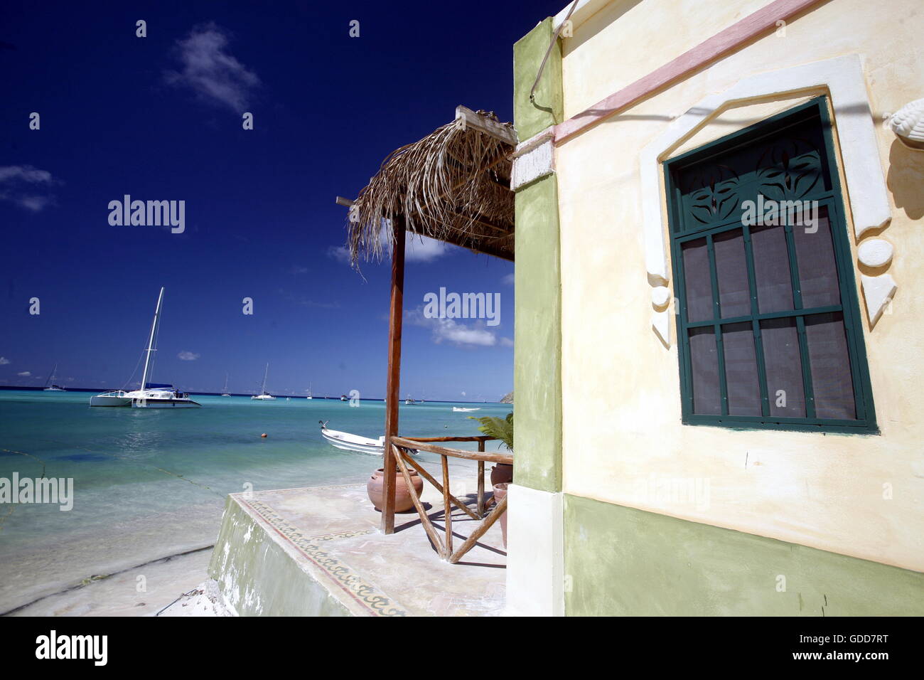 the village on the Gran Roque Island at the Los Roques Islands in the ...
