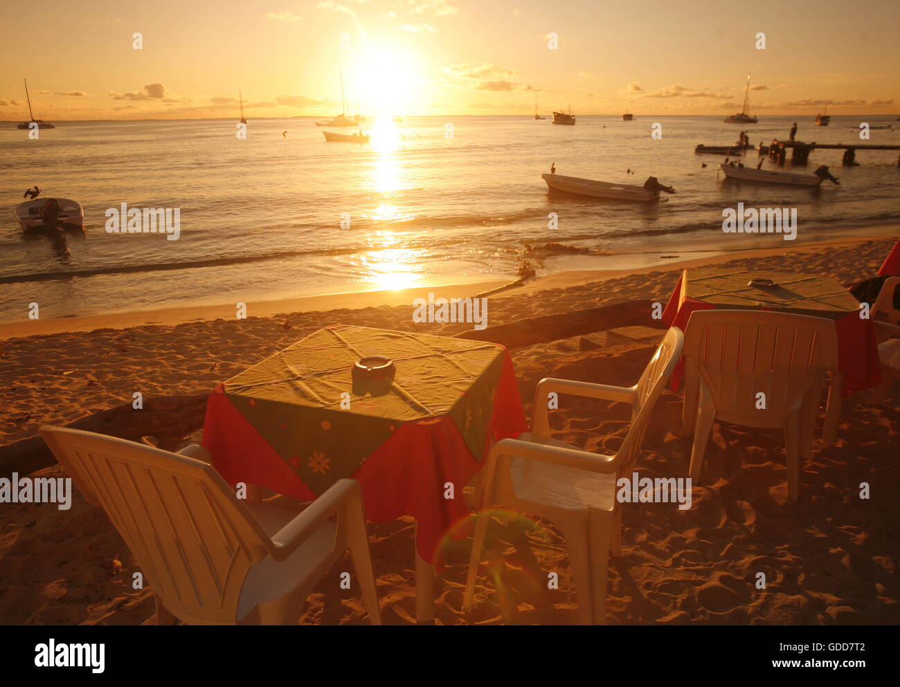 the village on the Gran Roque Island at the Los Roques Islands in the ...