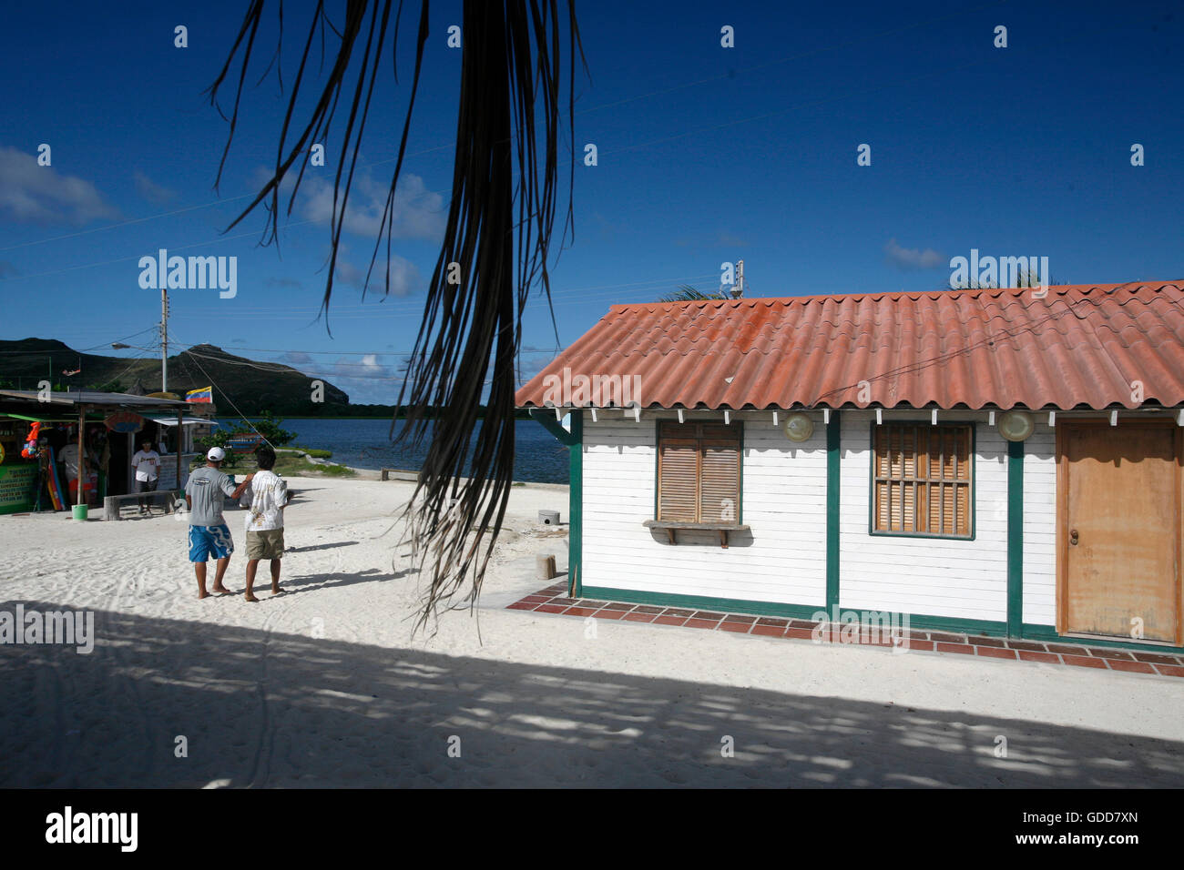 the village on the Gran Roque Island at the Los Roques Islands in the ...