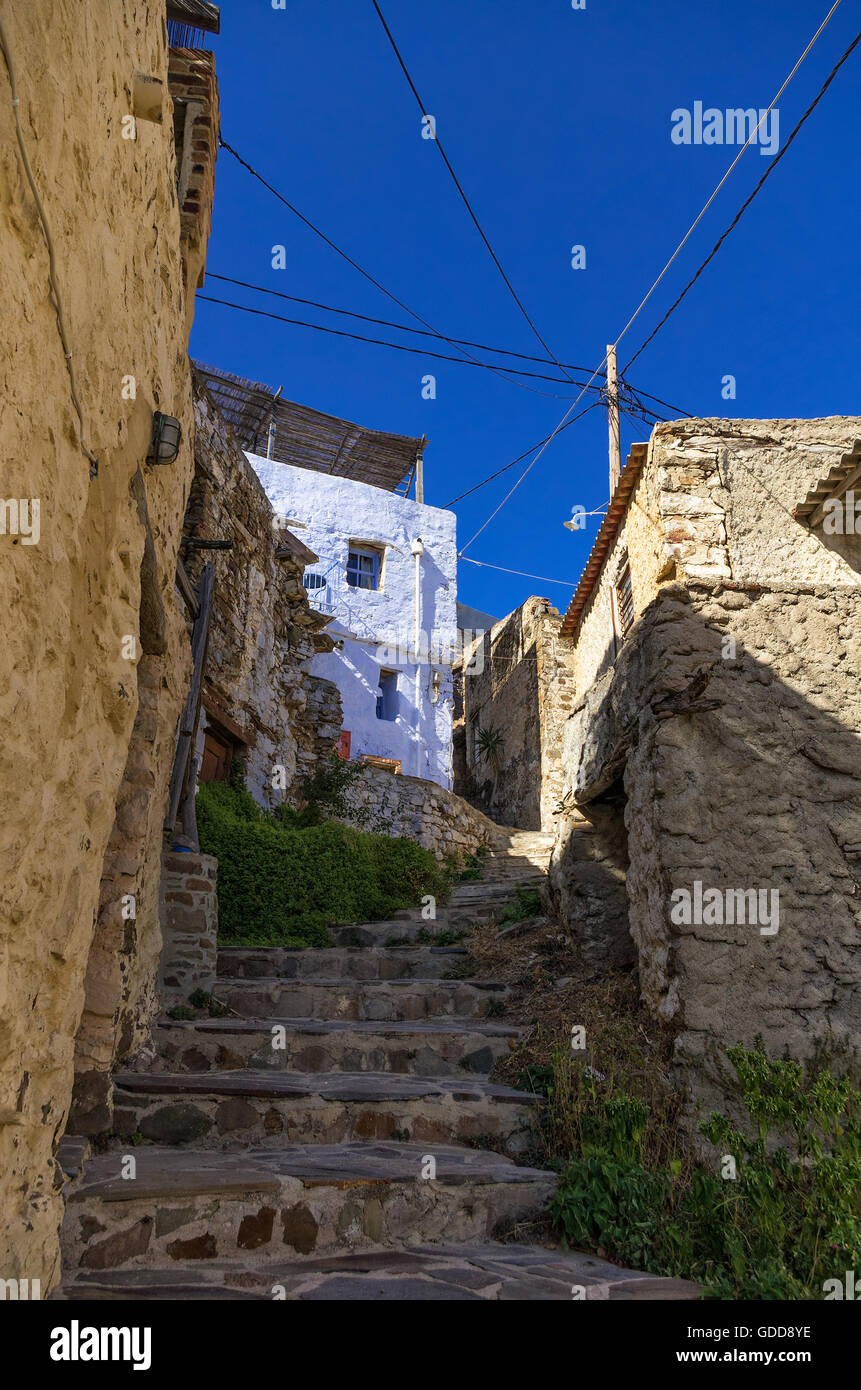 A street in Volissos village, Chios island, Greece Stock Photo - Alamy