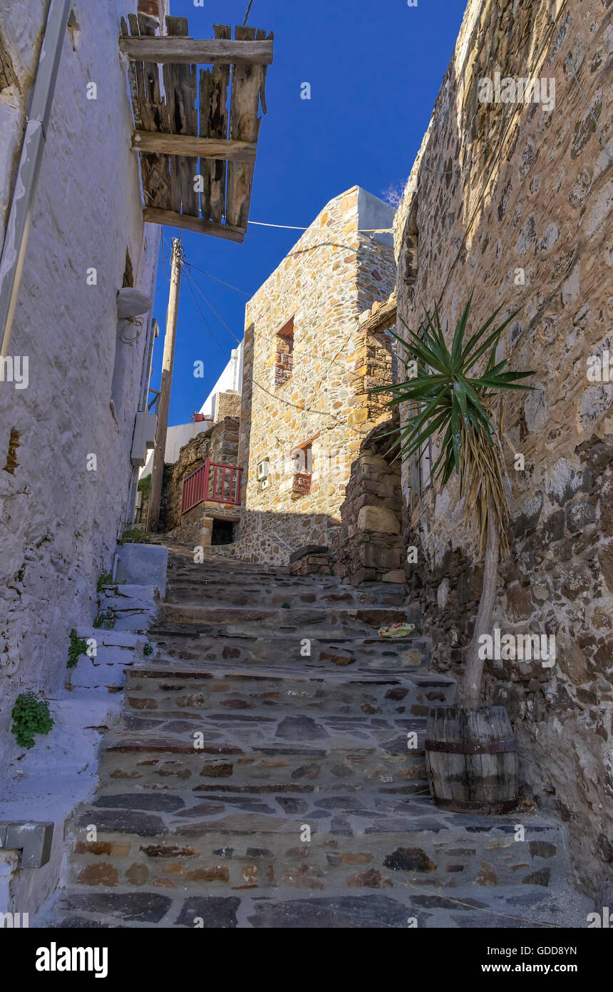 A street in Volissos village, Chios island, Greece Stock Photo - Alamy