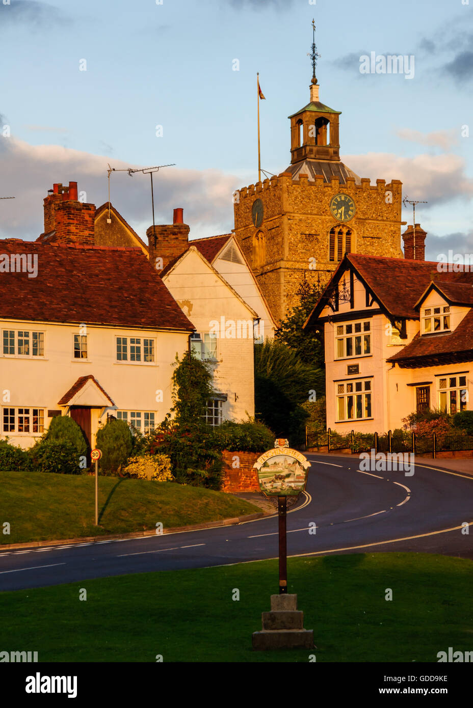 The Village Green and Church Finchingfield Essex UK Stock Photo - Alamy