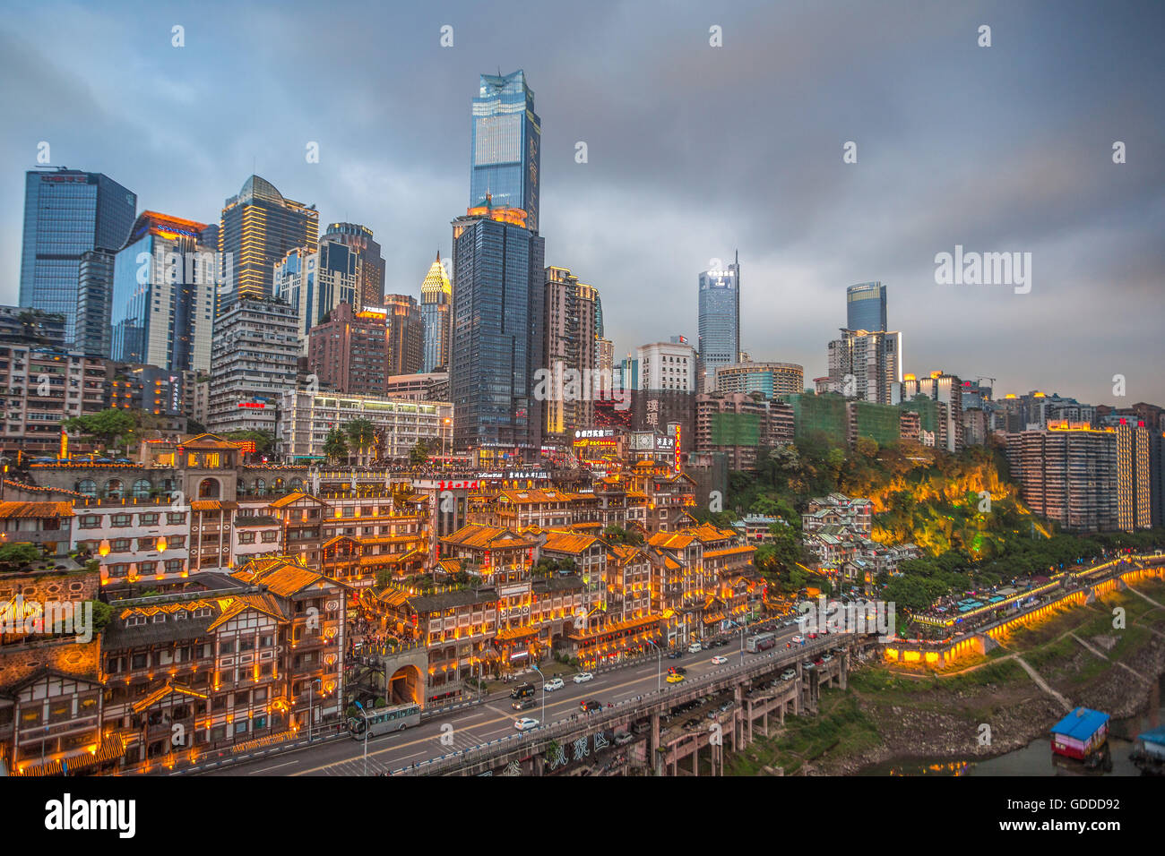 China,Chongqing City,Jiefangbei district,Hongya Dong Stock Photo - Alamy