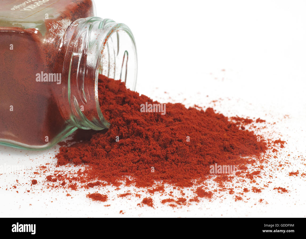 Paprika Powder, capsicum annuum, Spice against White Background Stock ...