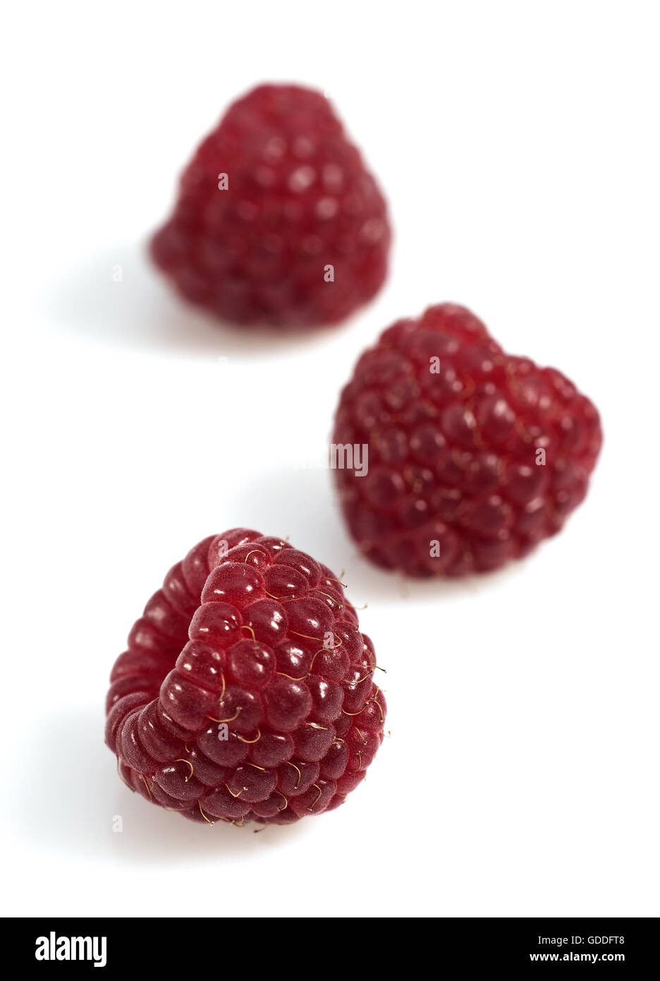 RASPBERRIES AGAINST WHITE BACKGROUND Stock Photo - Alamy