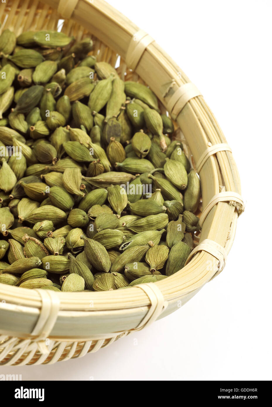 Cardamom, elettaria cardamomum, Seeds against White Background Stock ...