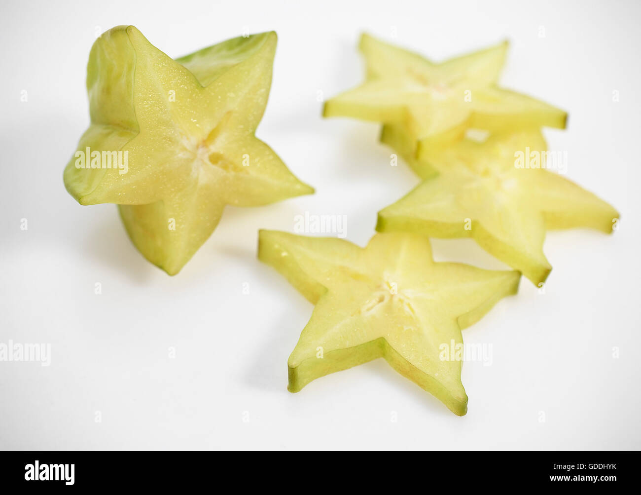 Carambola Star Fruit, averrhoa carambola, Fruit against White ...