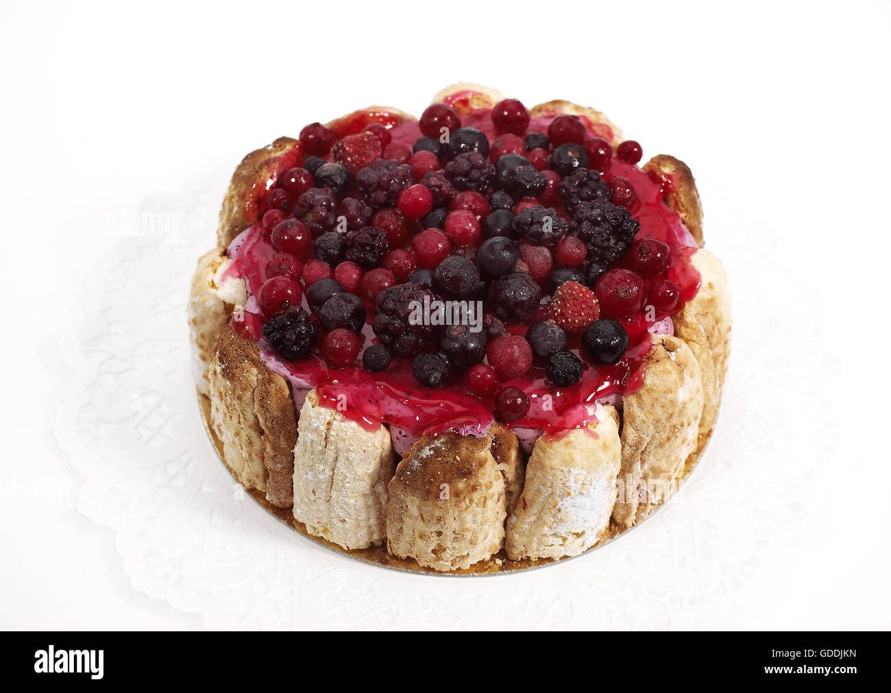 Red Fruits Charlotte Stock Photo - Alamy