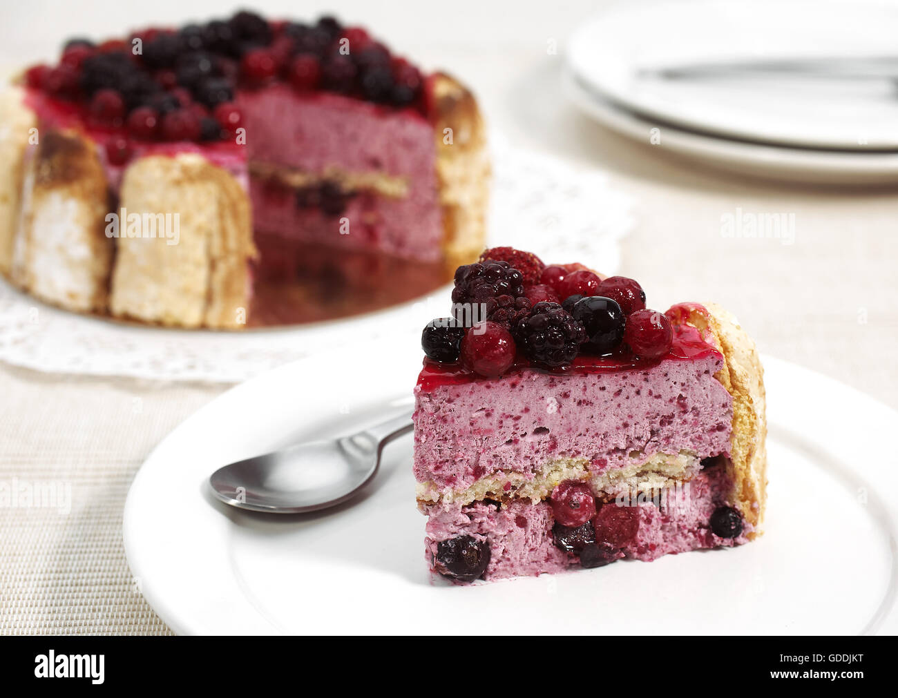 Red Fruits Charlotte Stock Photo - Alamy
