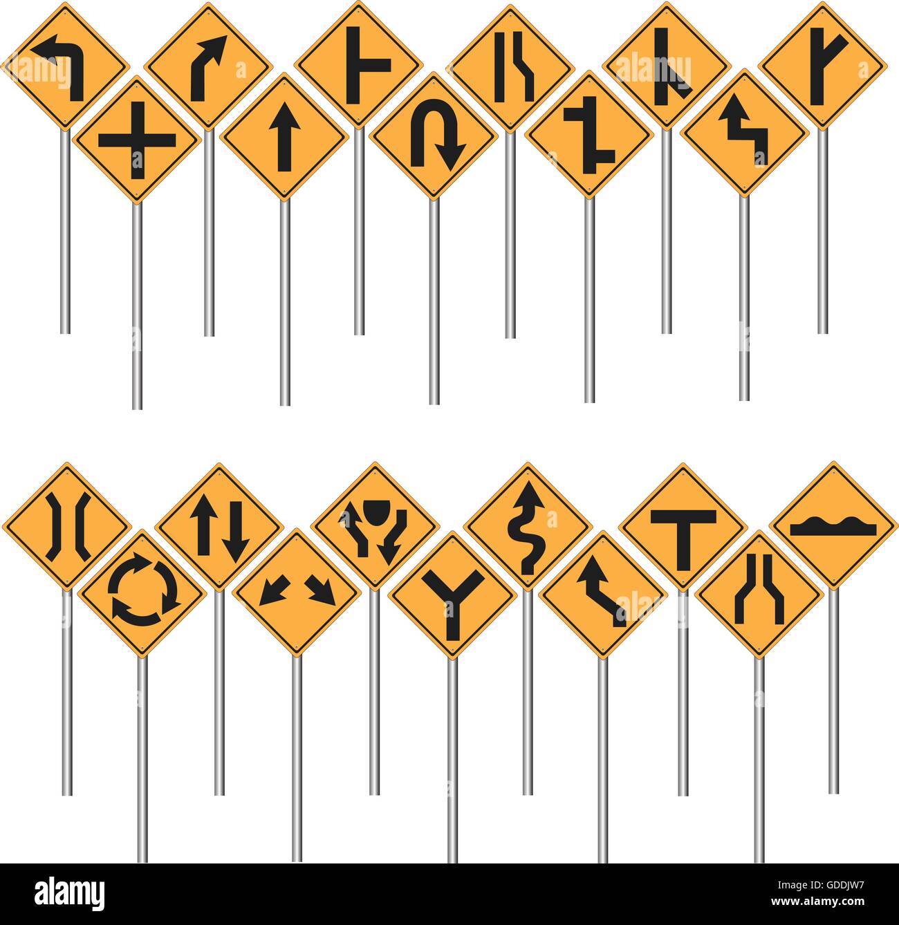 Traffic sign set isolated vector illustration Stock Vector Image & Art ...