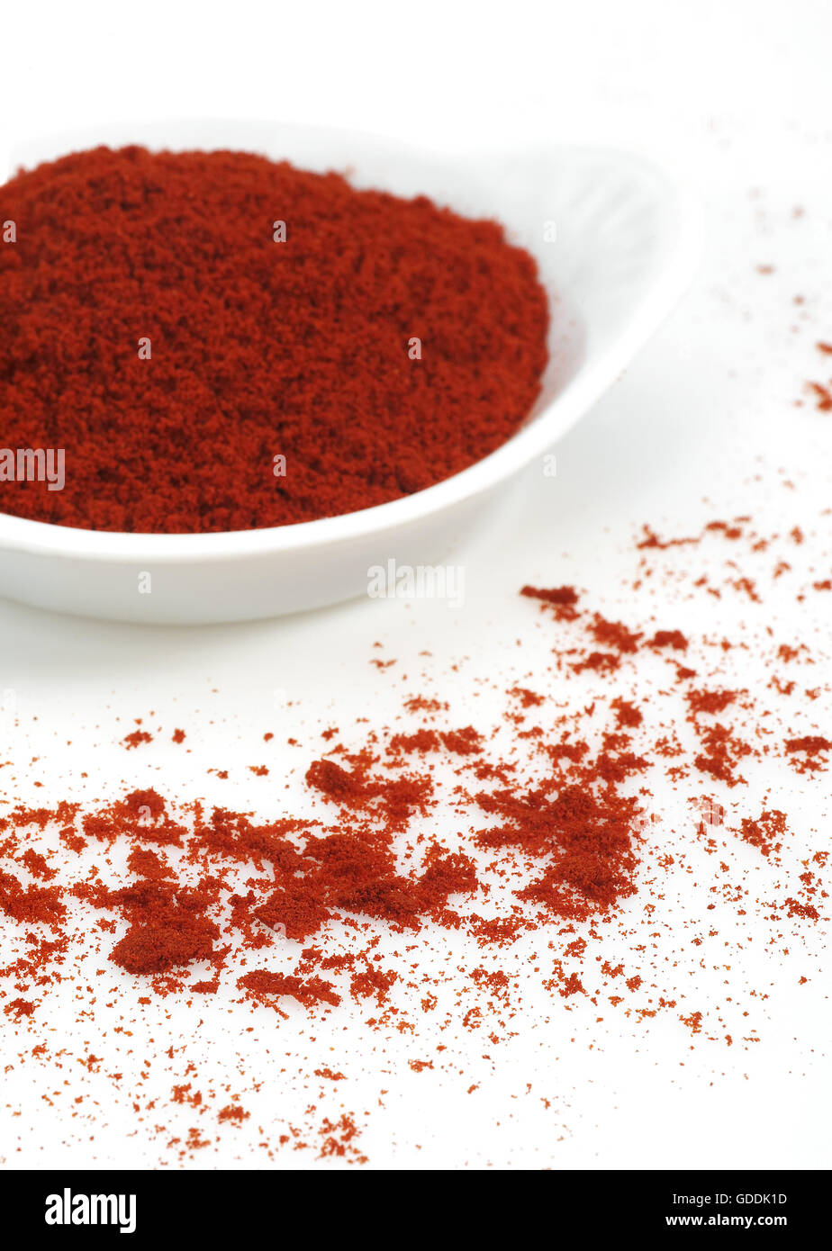 PAPRIKA POWDER AGAINST WHITE BACKGROUND Stock Photo - Alamy