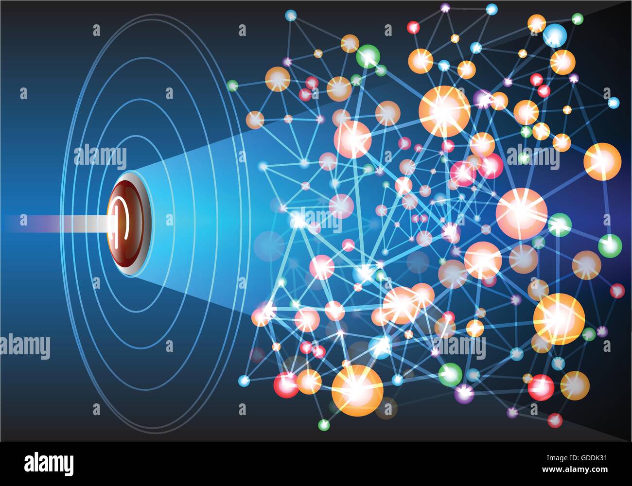 Technology switch button on network vector illustration for design ...