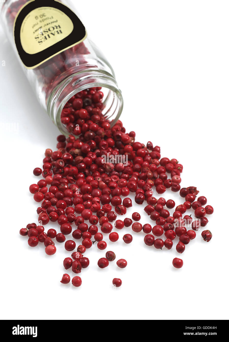 PINK PEPPER AGAINST WHITE BACKGROUND Stock Photo - Alamy