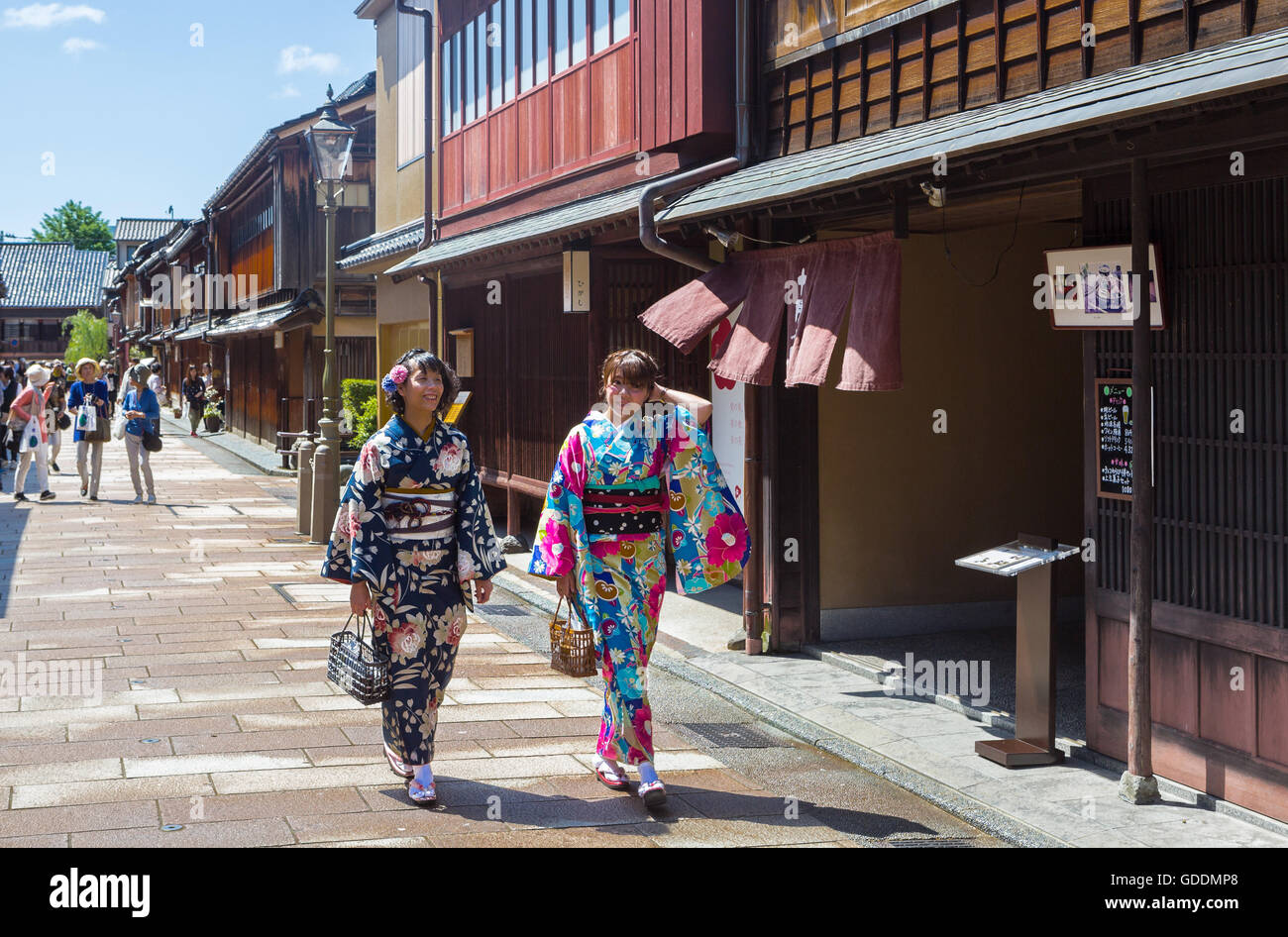 Japan,Kanazawa City,Old Kanazawa Town,Higashichaya Street Stock Photo ...