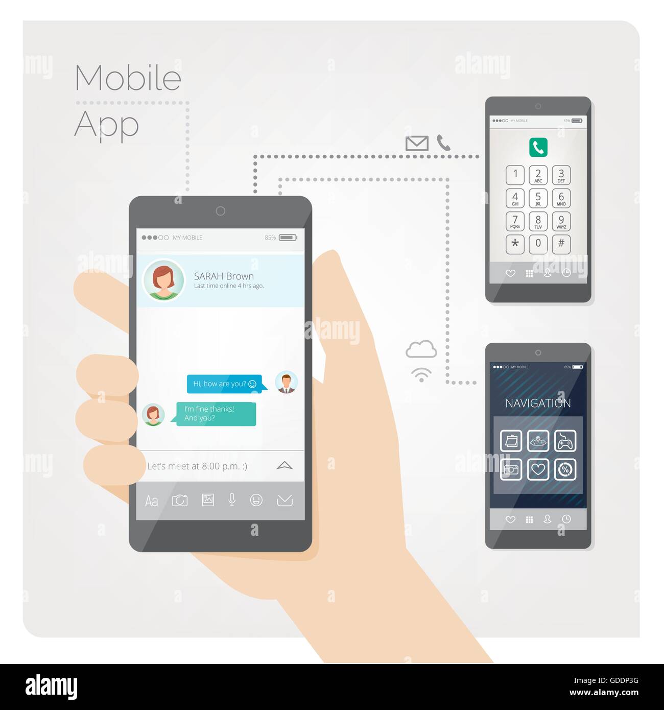 Man hand dial telephone Stock Vector Images - Alamy