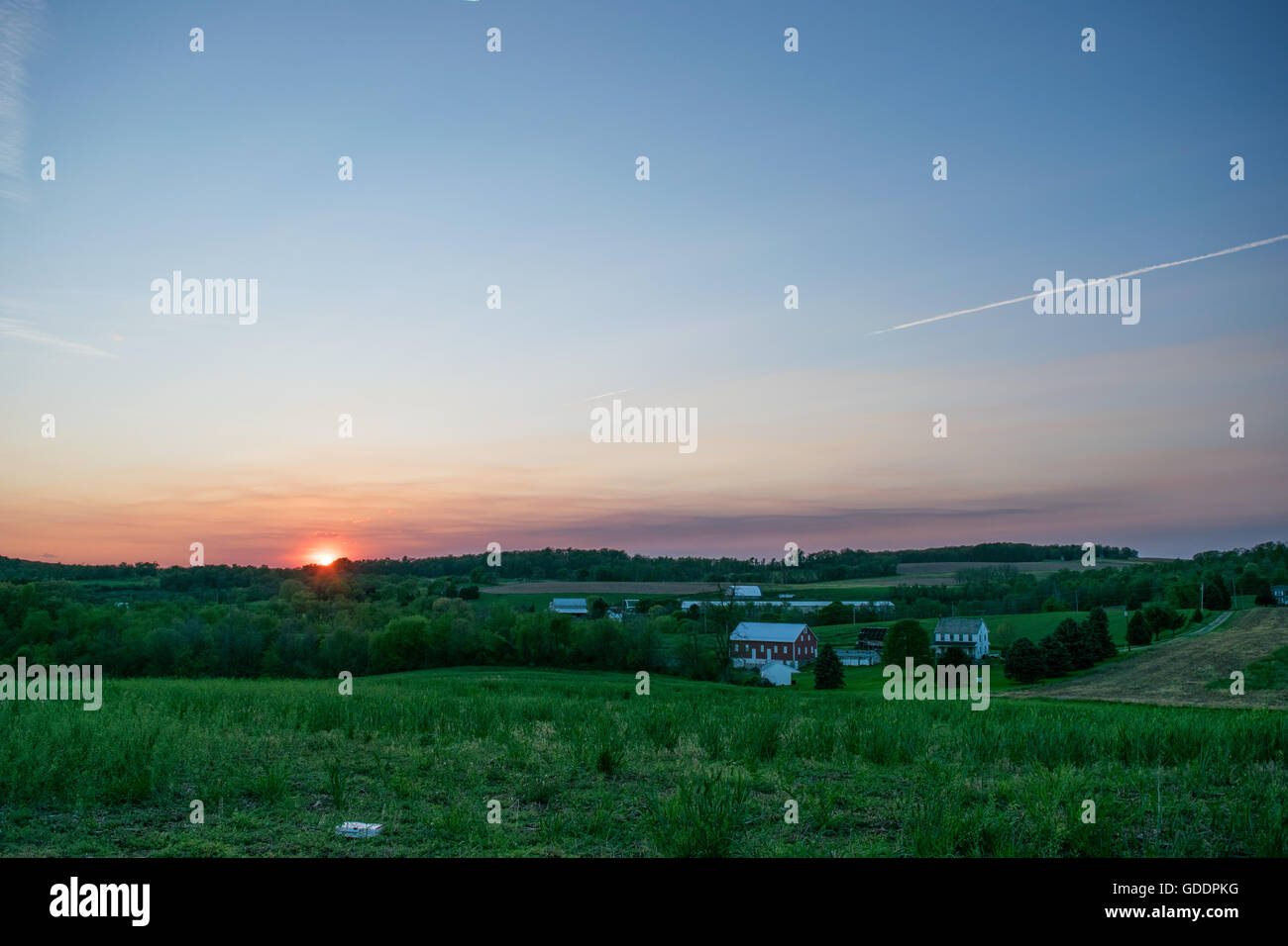 Farmland in the Evening in Gen Rock, Pennsylvania Stock Photo - Alamy