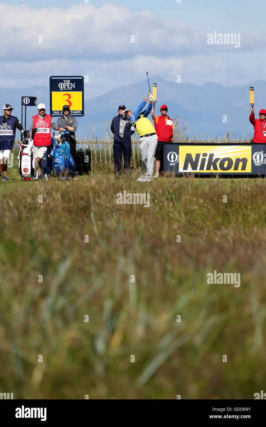 South Ayrshire, Scotland. 14th July, 2016. (L-R) Daisuke Shindo, Rory ...