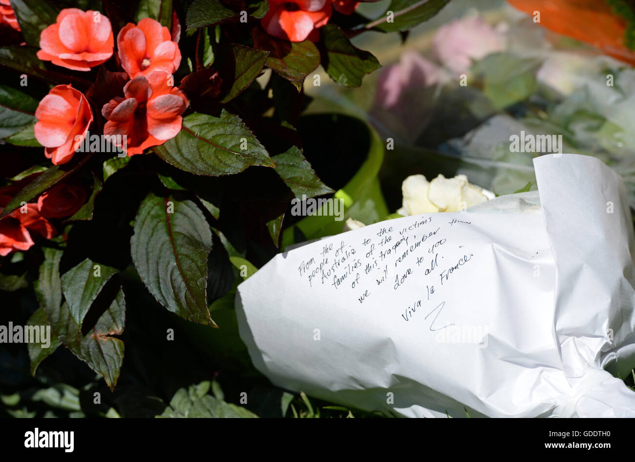 Nice, France. 15th July, 2016. "From the people of Australia to the ...