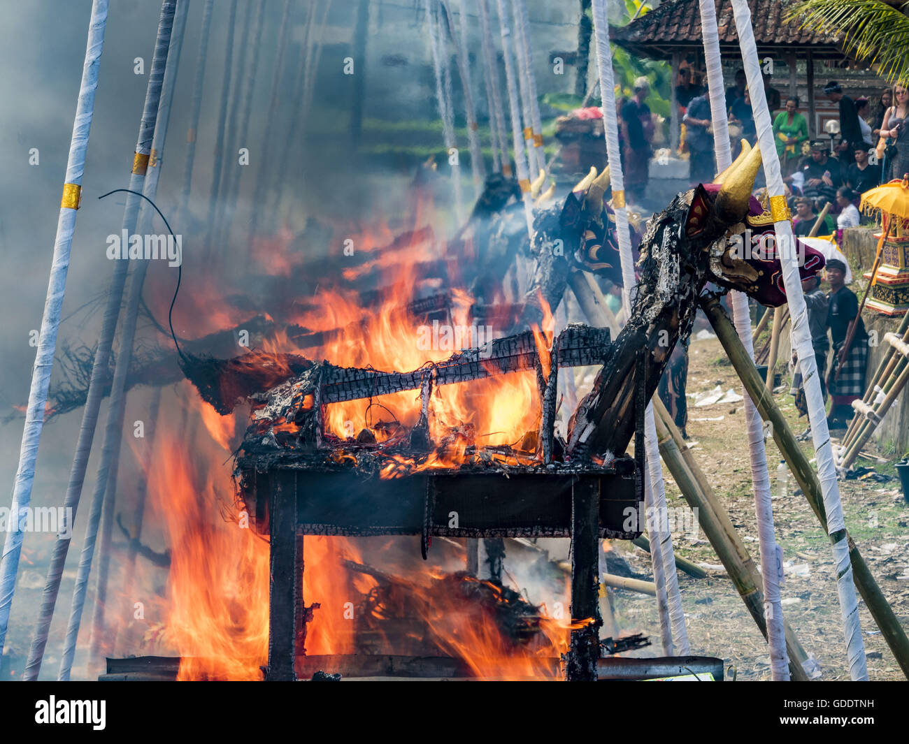 Ubud, Bali, Indonesia. 15th July, 2016. The sarcophagi are burned ...