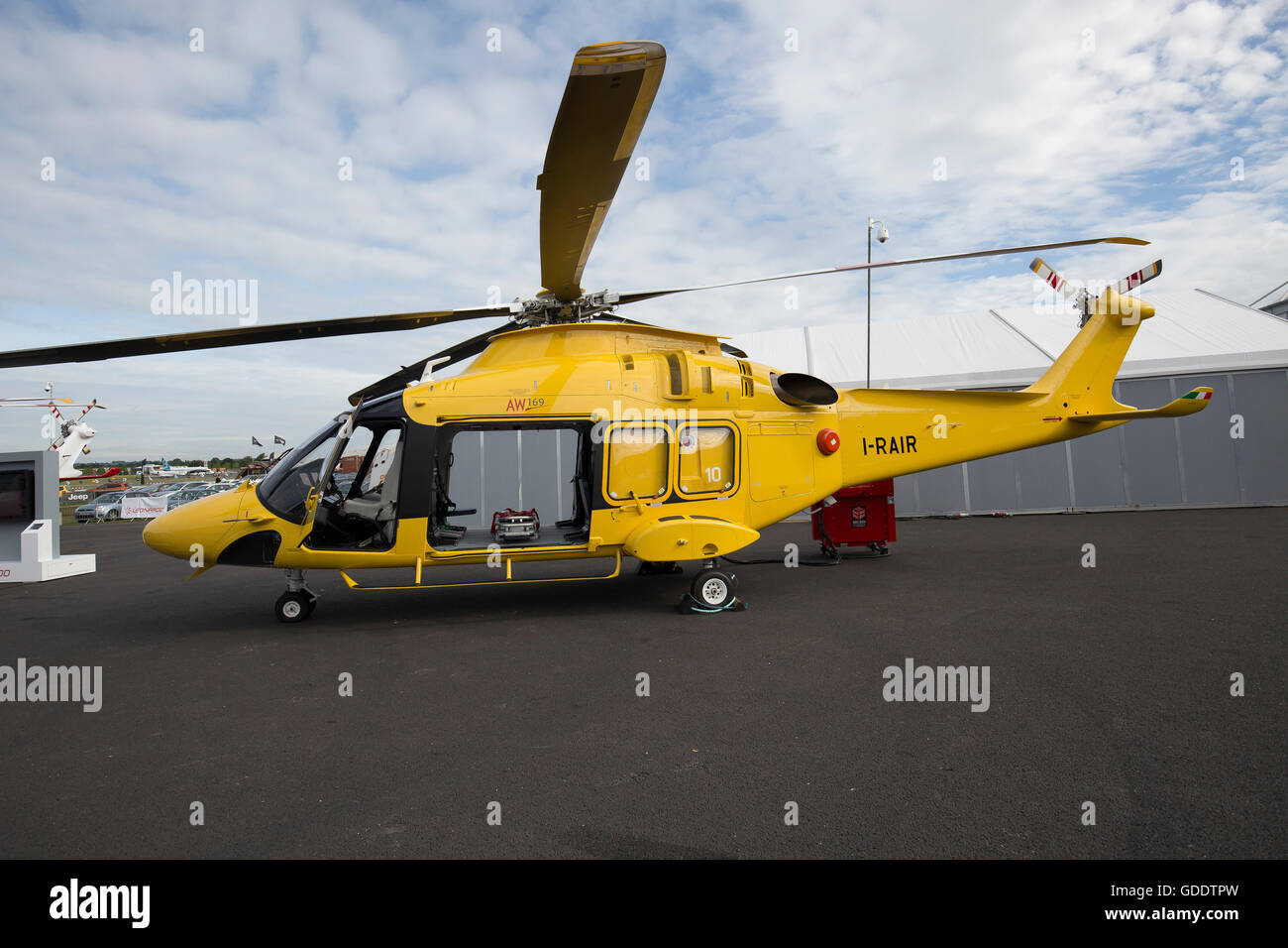 Farnborough, UK. 15th July, 2016. Agusta-Westland 189 helicopter on ...