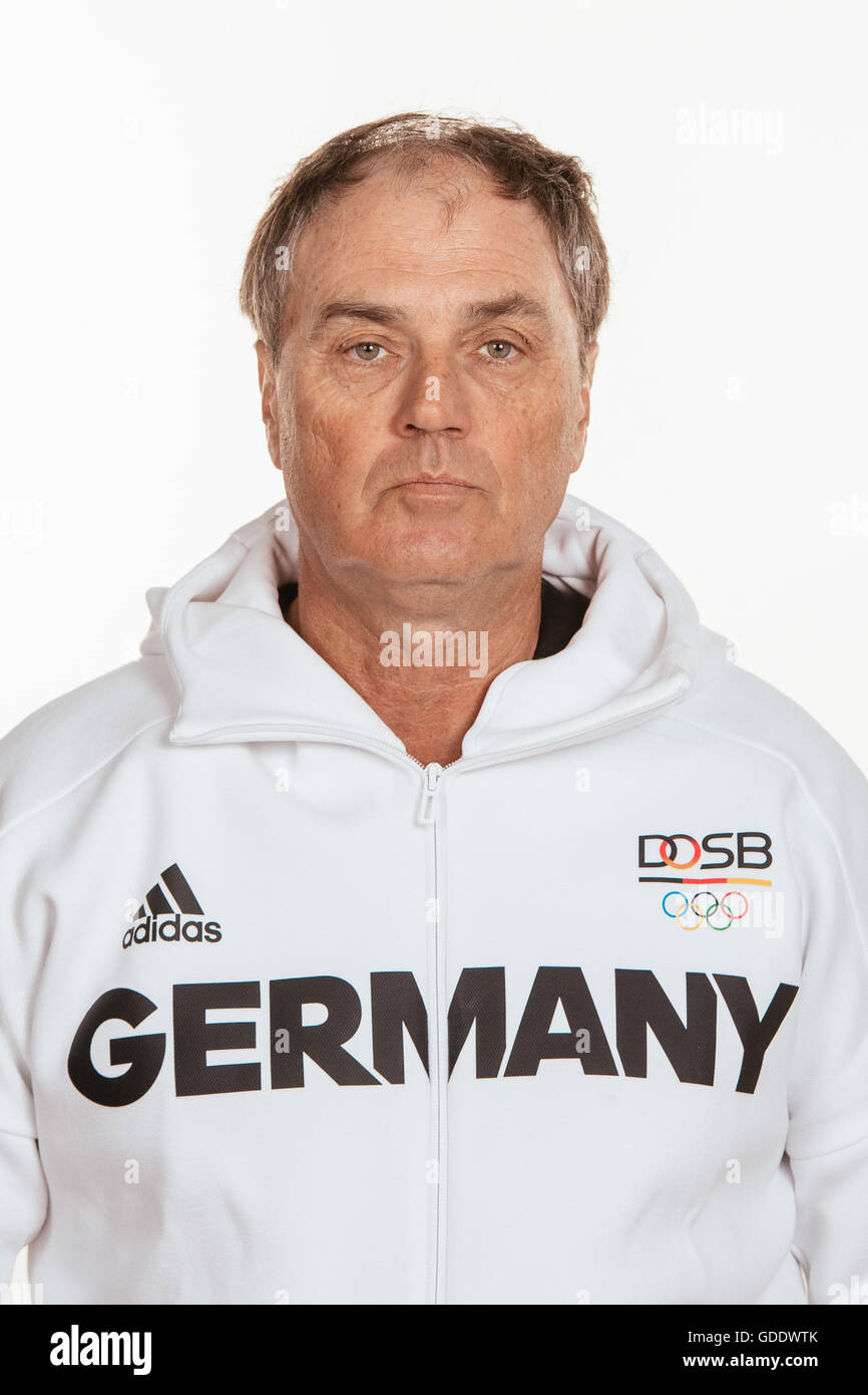 Hannover, Germany. 14th July, 2016. Ralf Holtmeyer poses at a photocall ...