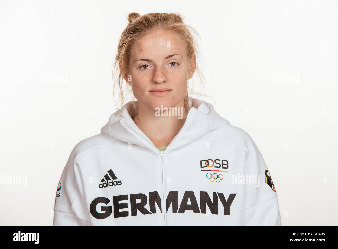 Annika Sprink poses at a photocall during the preparations for the ...