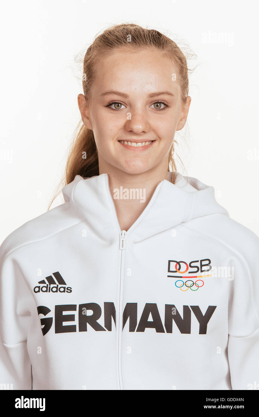 Hannover, Germany. 15th July, 2016. Natalie Herrmann poses at a ...