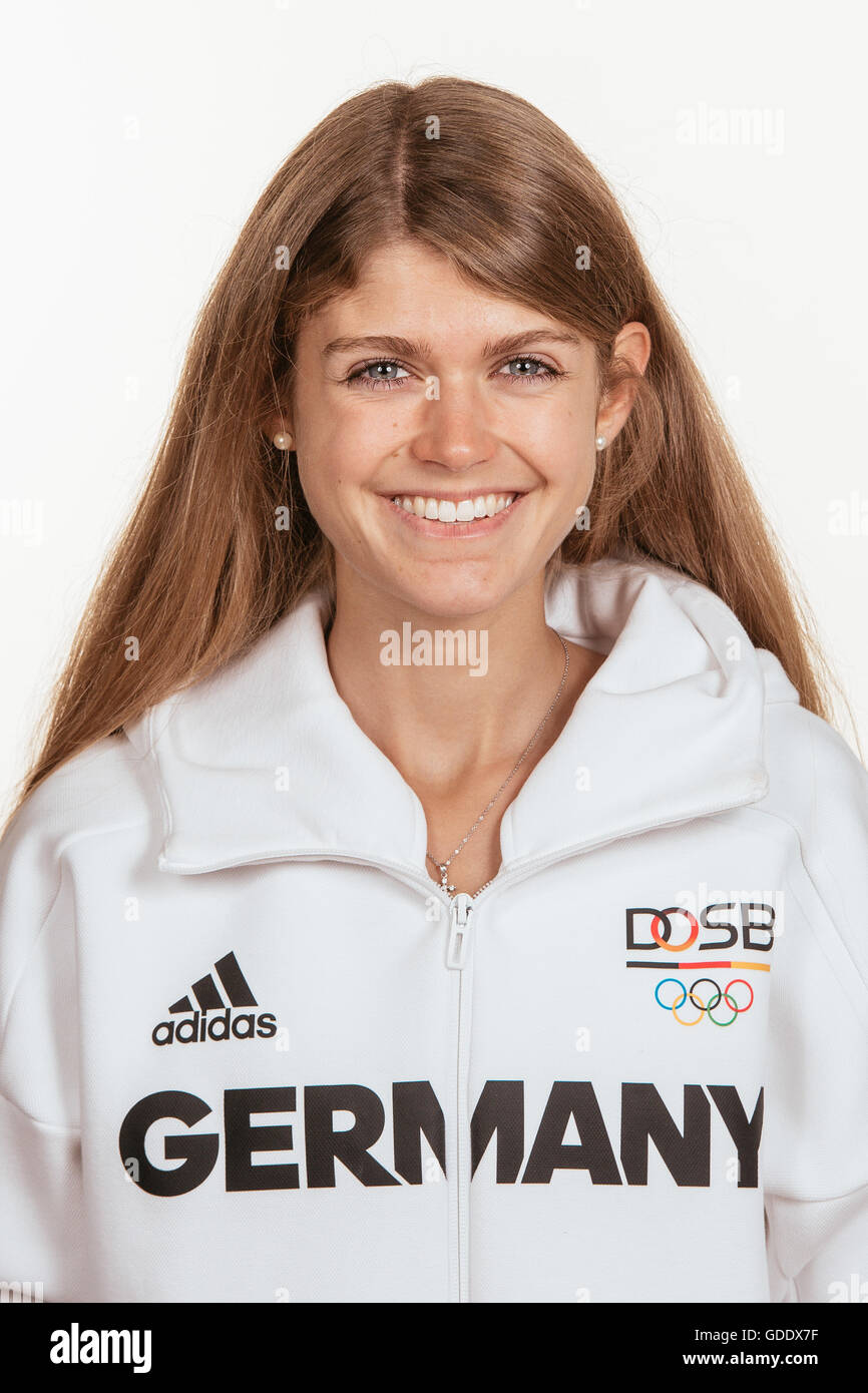 Hannover, Germany. 15th July, 2016. Konstanze Klosterhalfen poses at a ...