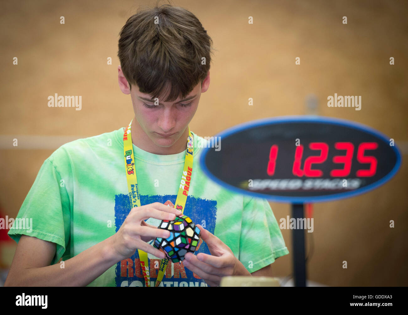 Prague, Czech Republic. 15th July, 2016. Rubik´s cube European ...