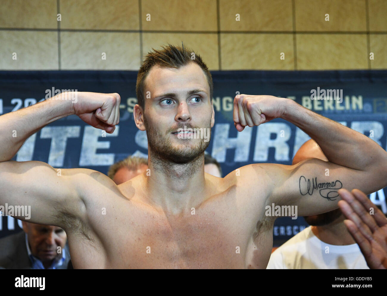 Berlin, Germany. 15th July, 2016. Boxer Tim-Robin Lihaug (Norway) poses ...