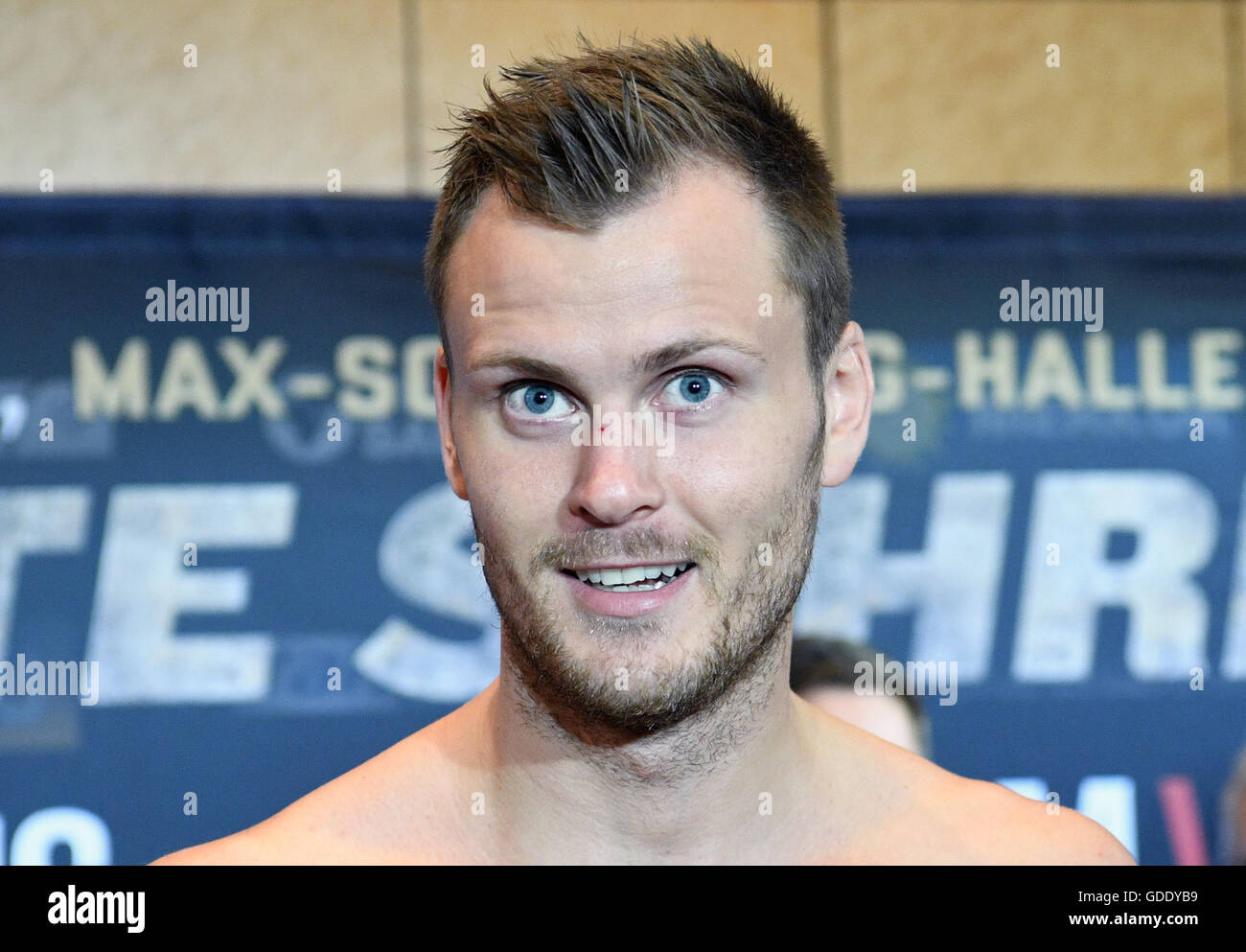 Berlin, Germany. 15th July, 2016. Boxer Tim-Robin Lihaug (Norway) poses ...