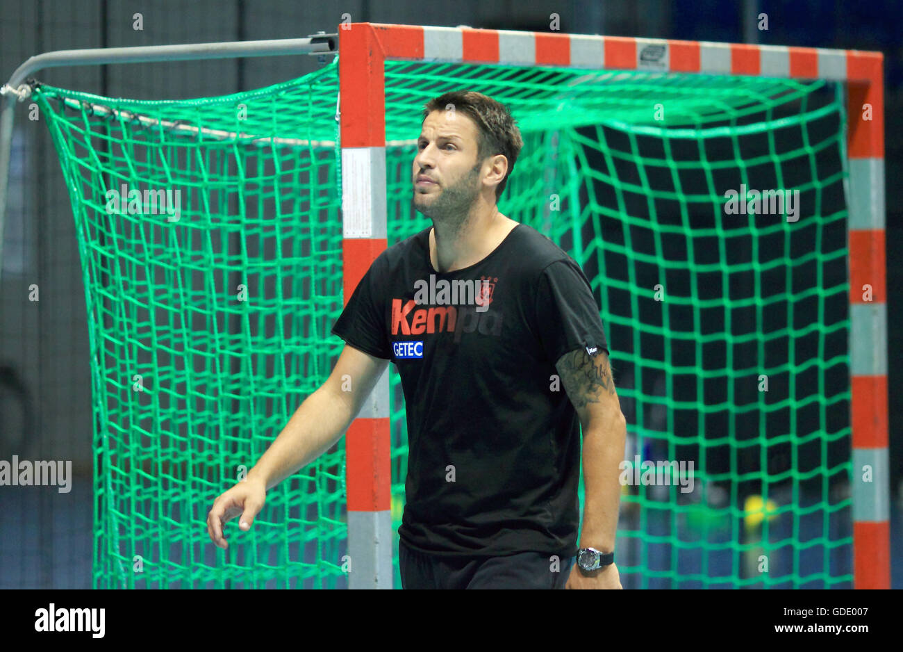 Magdeburg, Germany. 15th July, 2016. Bennet Wiegert, coach of the ...