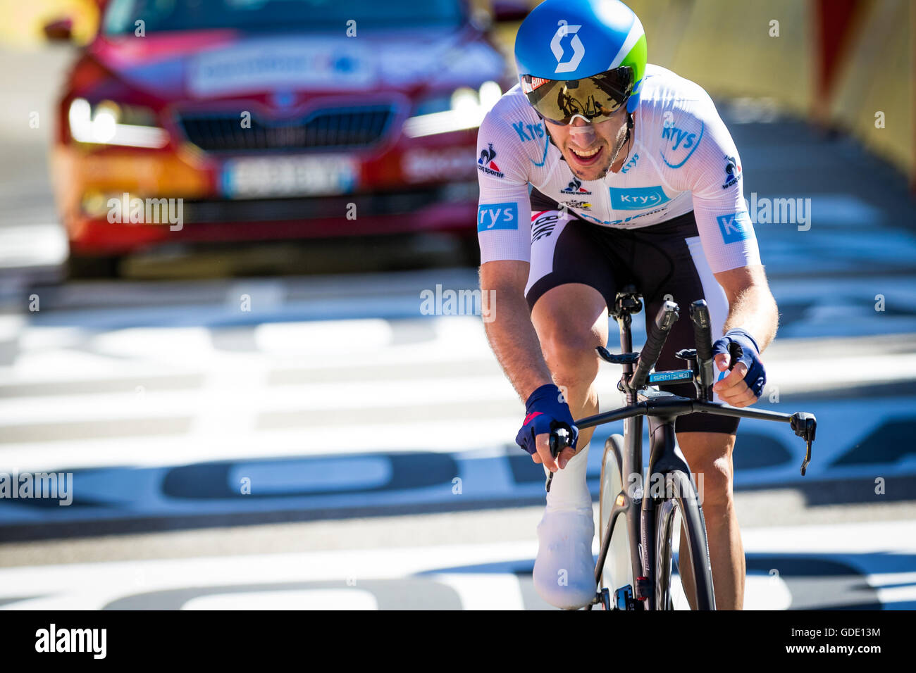 Vallon-Pont-d'Arc, France. 15th July, 2016. Adam Yates (Orica ...