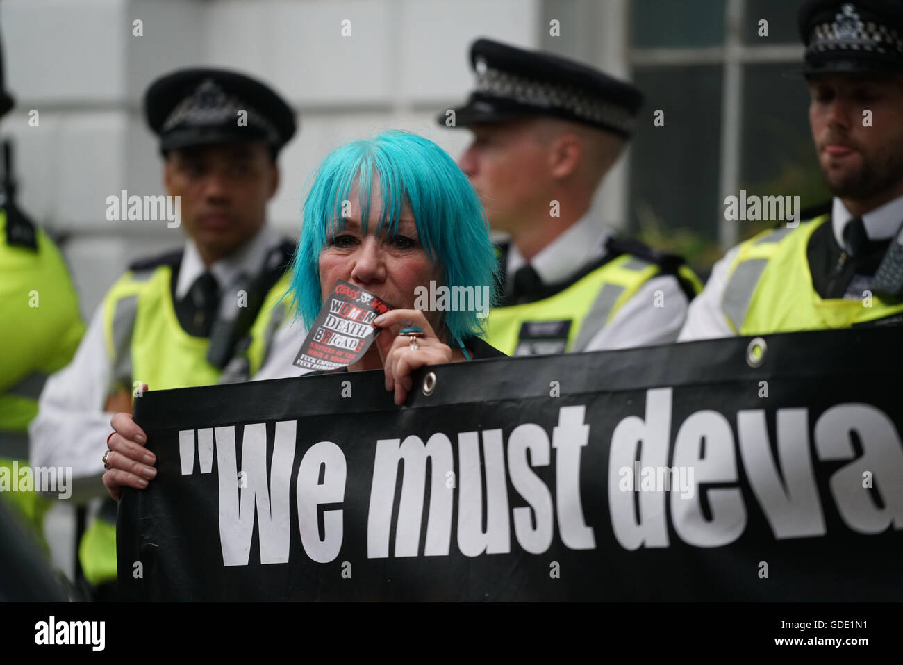 London, England, UK. 15th July, 2016. Class War host a protest at the ...