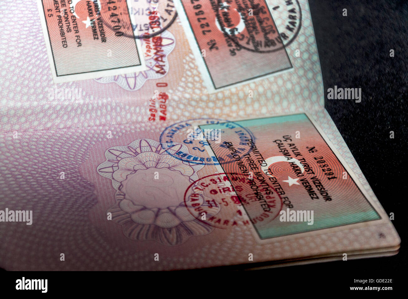 Passport stamp visa turkey hi-res stock photography and images - Alamy