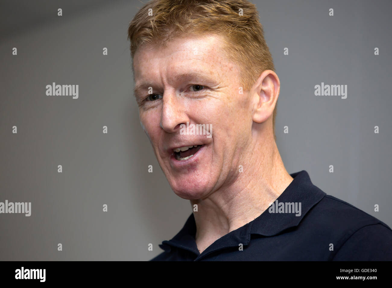 Major Tim Peake attends his first press conference at Farnborough ...