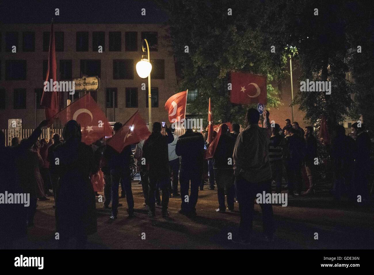 Berlin, Berlin, Germany. 15th July, 2016. Turkish nationalists protest ...