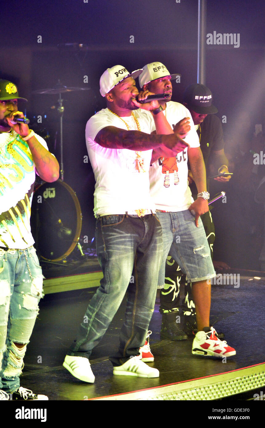 Las Vegas, Nevada, USA. 15th July, 2016. Rapper 50 Cents and the G-Unit ...