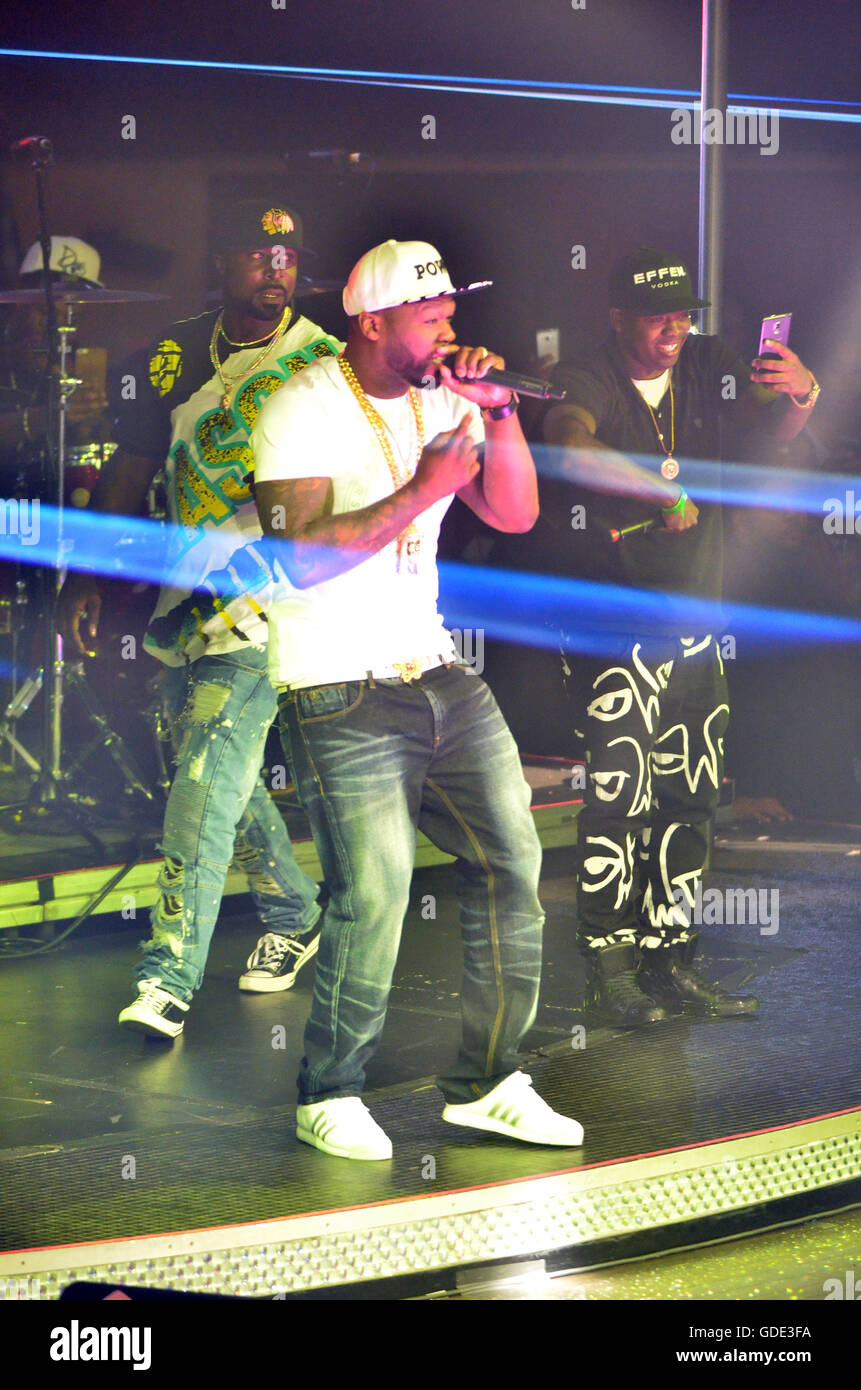 Las Vegas, Nevada, USA. 15th July, 2016. Rapper 50 Cents and the G-Unit ...