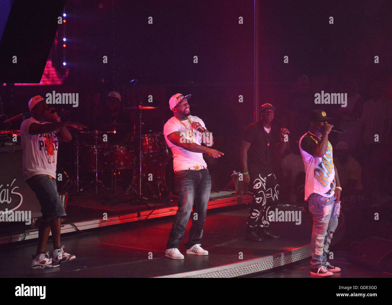 Las Vegas, Nevada, USA. 15th July, 2016. Rapper 50 Cents and the G-Unit ...