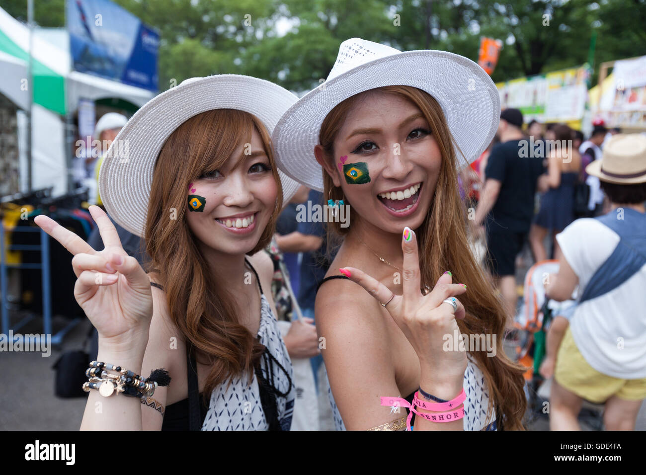 Tokyo, Japan. 16th July, 2016. Visitors enjoy the Festival Brasil 2016 ...