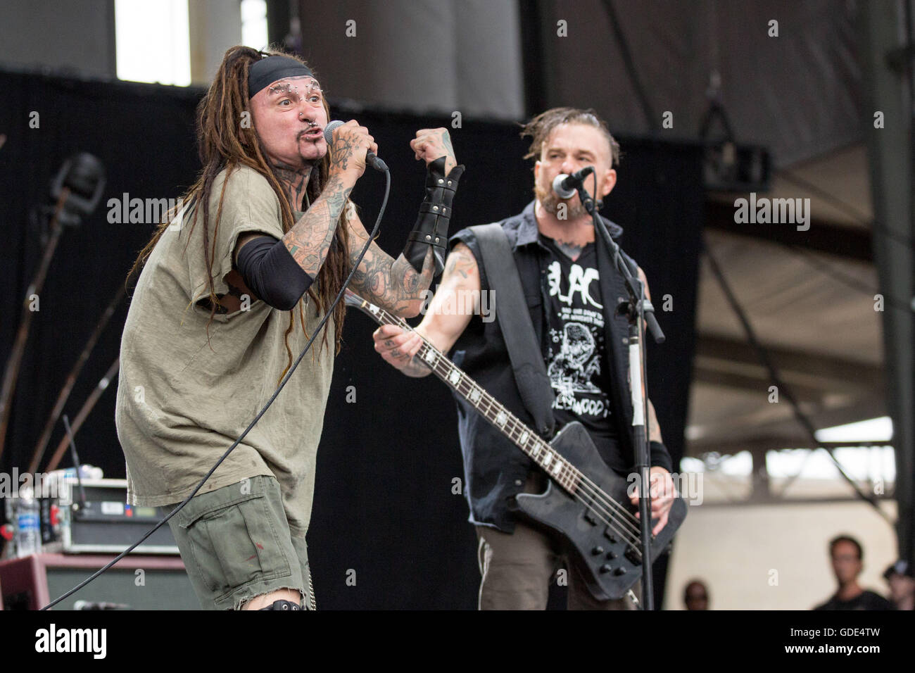 Chicago, Illinois, USA. 15th July, 2016. Singer AL JOURGENSEN and JASON ...