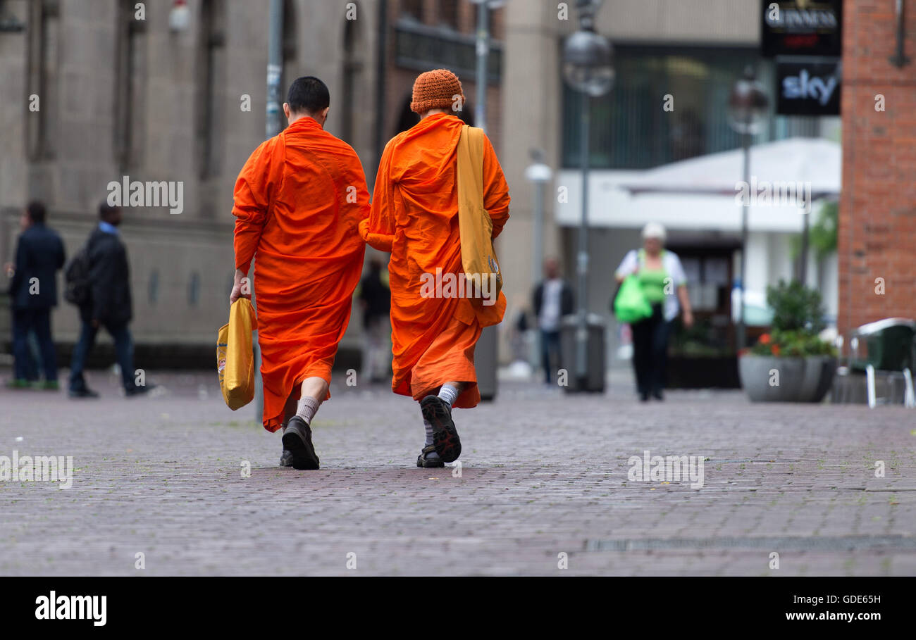 Hannover, Germany. 15th July, 2016. Two buddhistic monks walk through ...