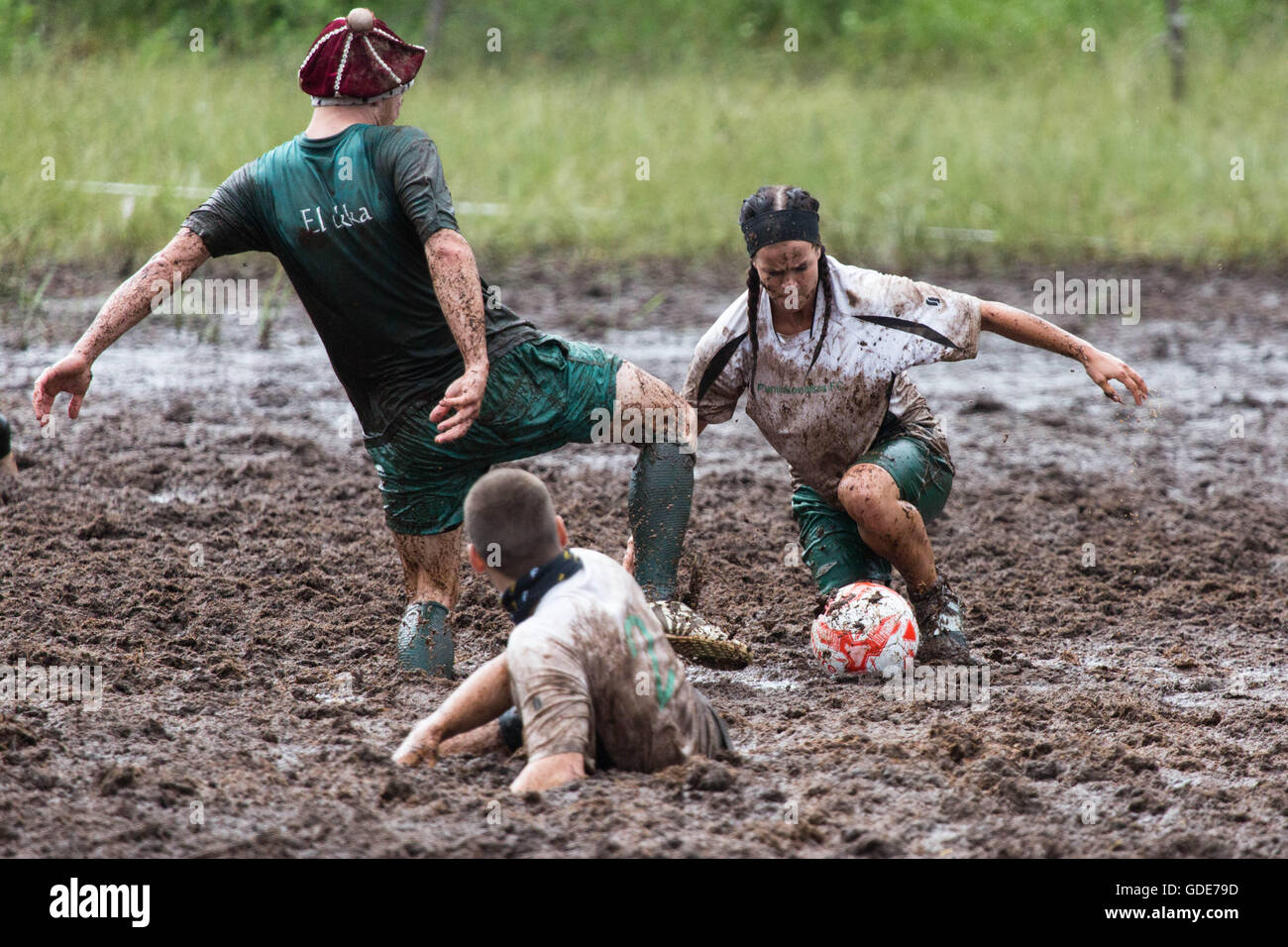 Hyrynsalmi, Finland, July 16 2016. The Swamp Soccer World Championship ...