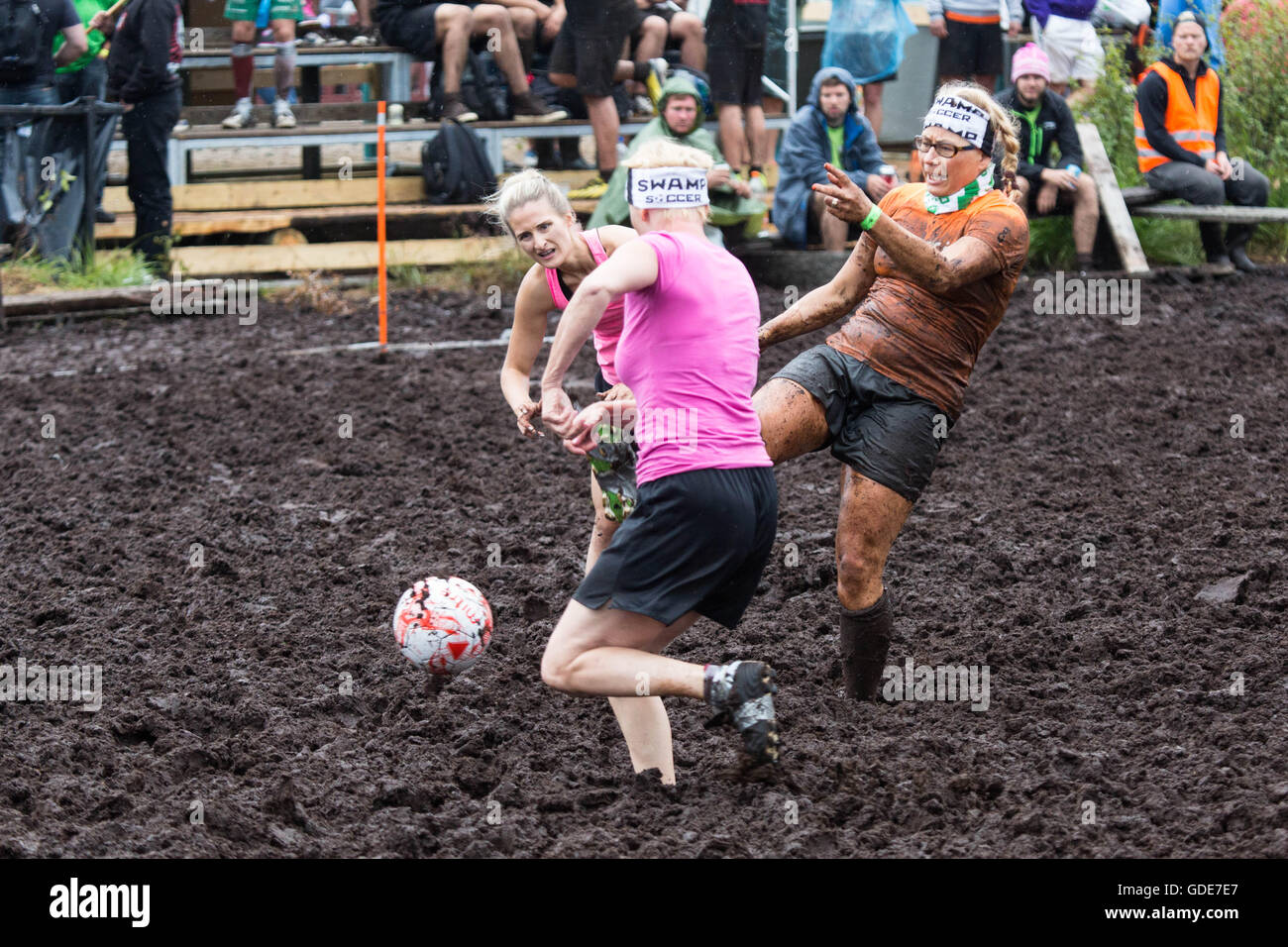 Hyrynsalmi, Finland, July 16 2016. The Swamp Soccer World Championship ...