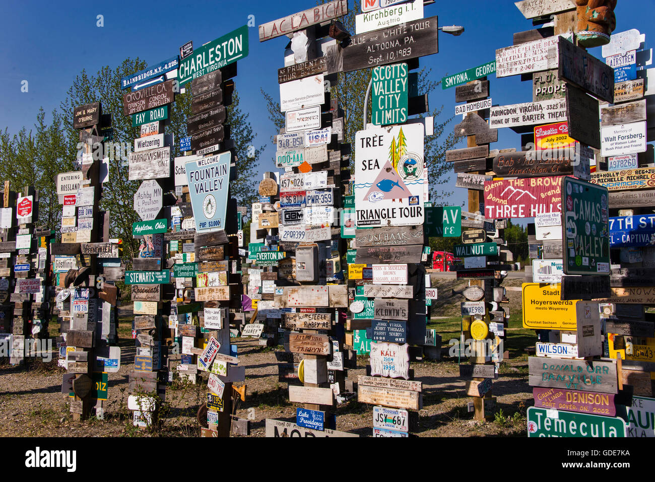 signpost forest,Watson lake,Yukon,Canada,Alaska,USA,signpost Stock ...