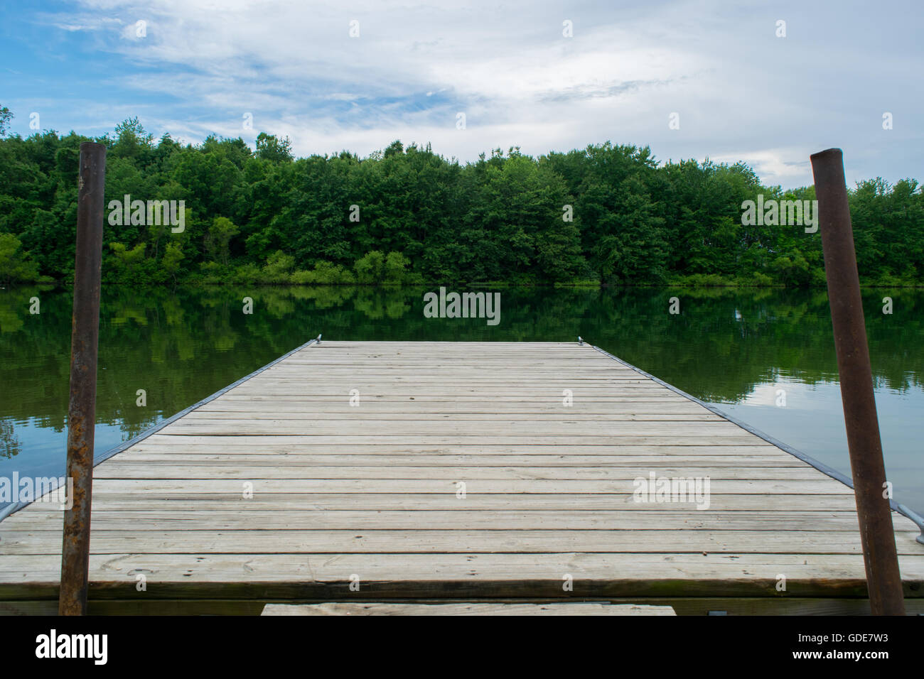 Docking area on a Lake Stock Photo - Alamy