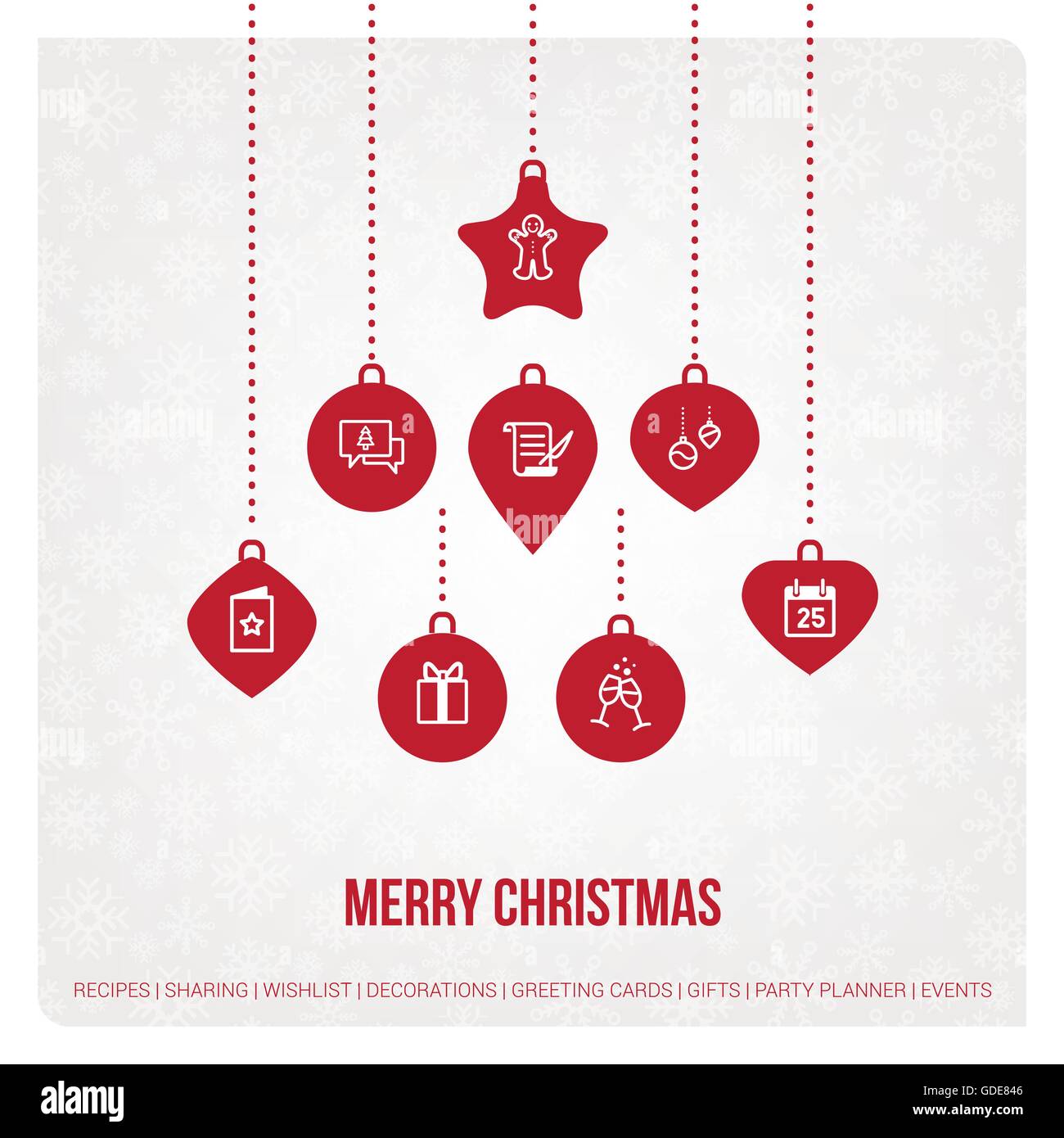 Merry christmas set social Stock Vector Images - Alamy