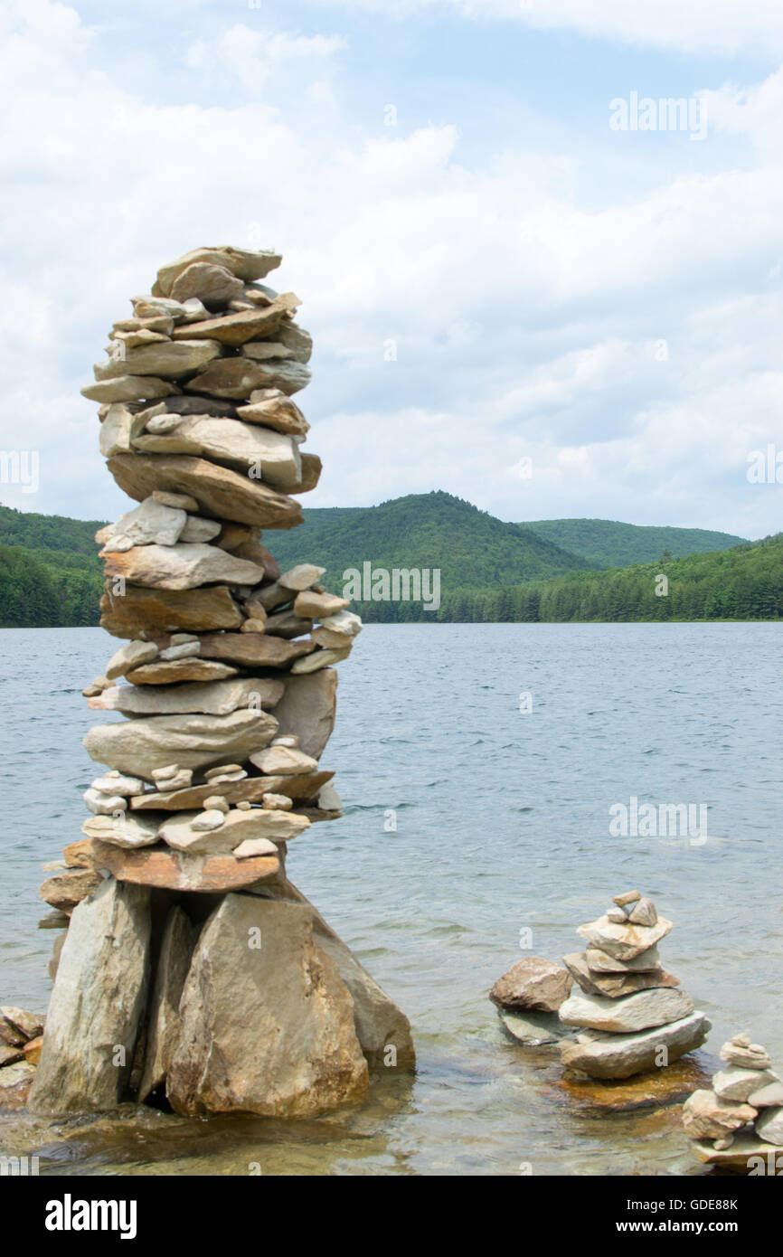 Stone Stacked in Long Pine Reservoir In Michaux State Forest Stock ...